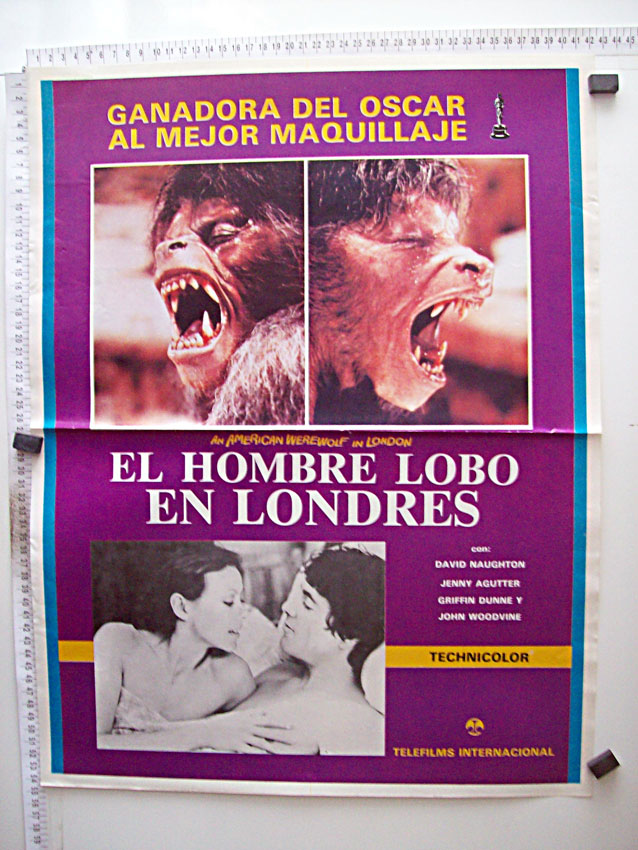 "HOMBRE LOBO AMERICANO EN LONDRES, UN" MOVIE POSTER - "AN AMERICAN WEREWOLF IN LONDON" MOVIE POSTER