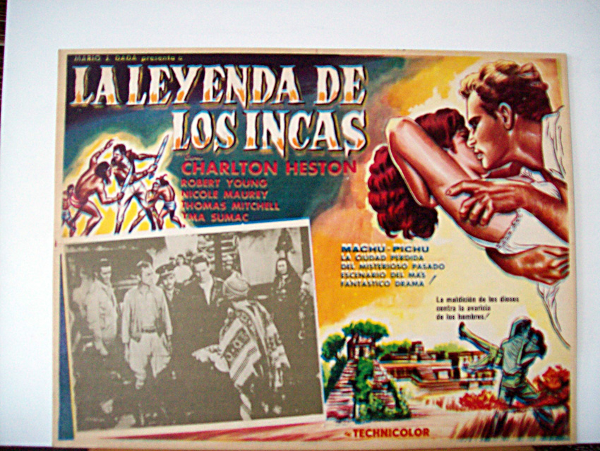 "LA LEYENDA DE LOS INCAS" MOVIE POSTER - "SECRET OF THE INCAS" MOVIE POSTER