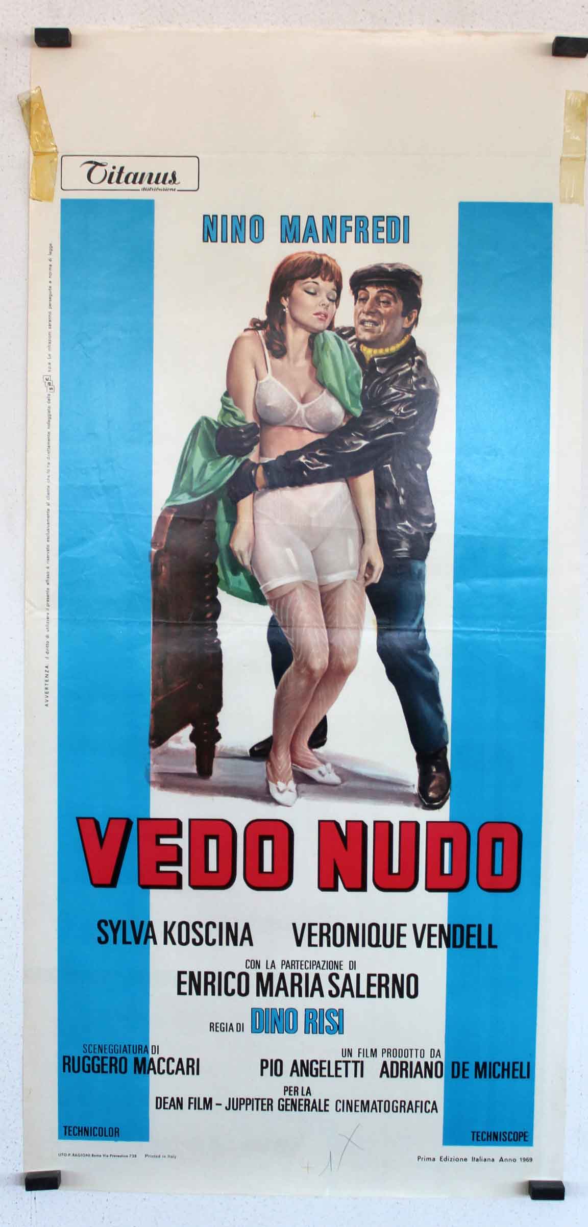"VEDO NUDO" MOVIE POSTER - "VISIONES DE UN ITALIANO MODERNO" MOVIE POSTER