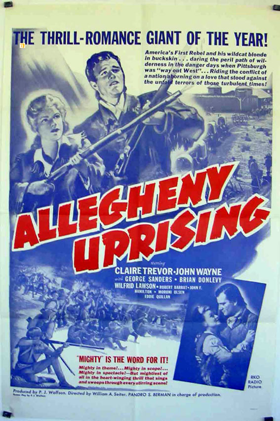 "ALLEGHENY UPRISING" MOVIE POSTER - "ALLEGHENY UPRISING6" MOVIE POSTER