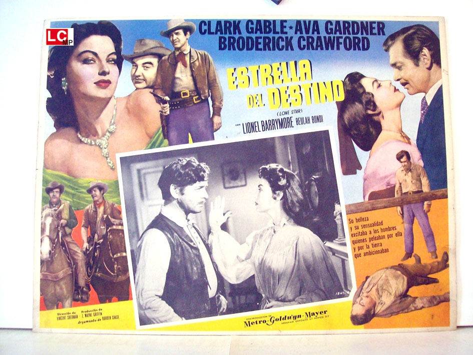 "ESTRELLA DEL DESTINO" MOVIE POSTER - "LONE STAR" MOVIE POSTER