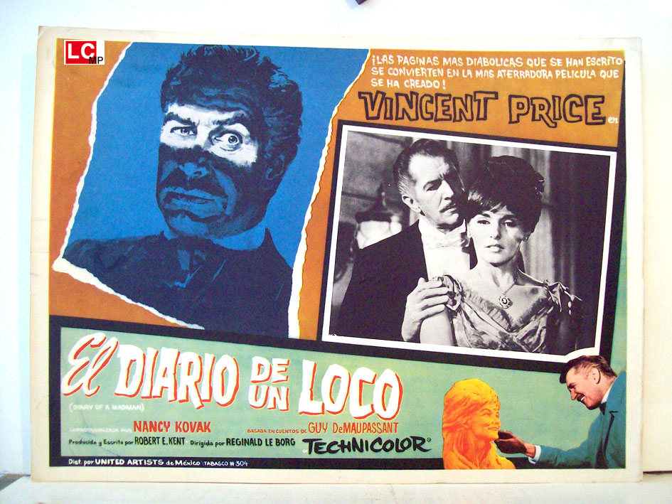 "DIARIO DE UN LOCO" MOVIE POSTER - "DIARY OF A MADMAN" MOVIE POSTER