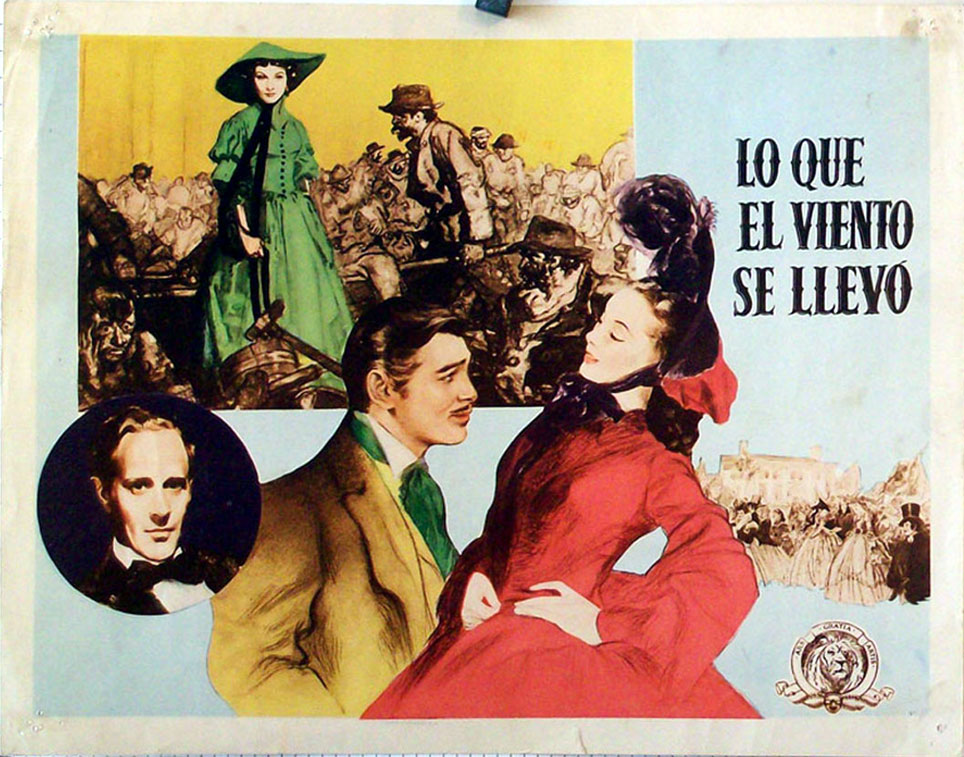 "LO QUE EL VIENTO SE LLEVO" MOVIE POSTER - "GONE WITH THE WIND" MOVIE POSTER