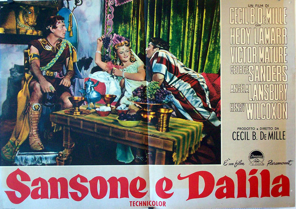 "SANSONE E DALILA" MOVIE POSTER - "SAMSON AND DELILAH REI." MOVIE POSTER