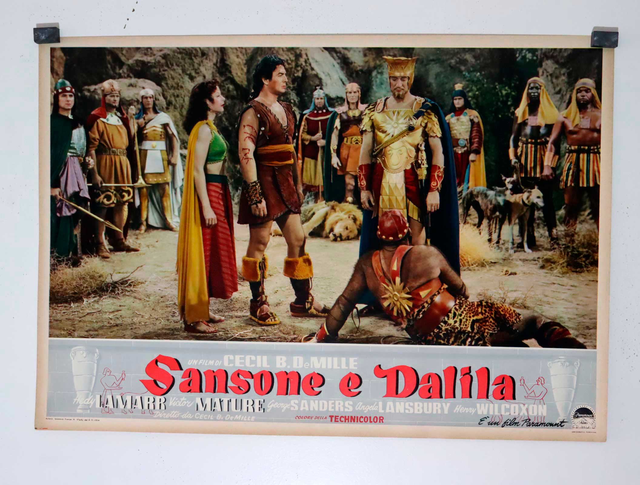 "SANSONE E DALILA" MOVIE POSTER - "SAMSON AND DELILAH REI," MOVIE POSTER